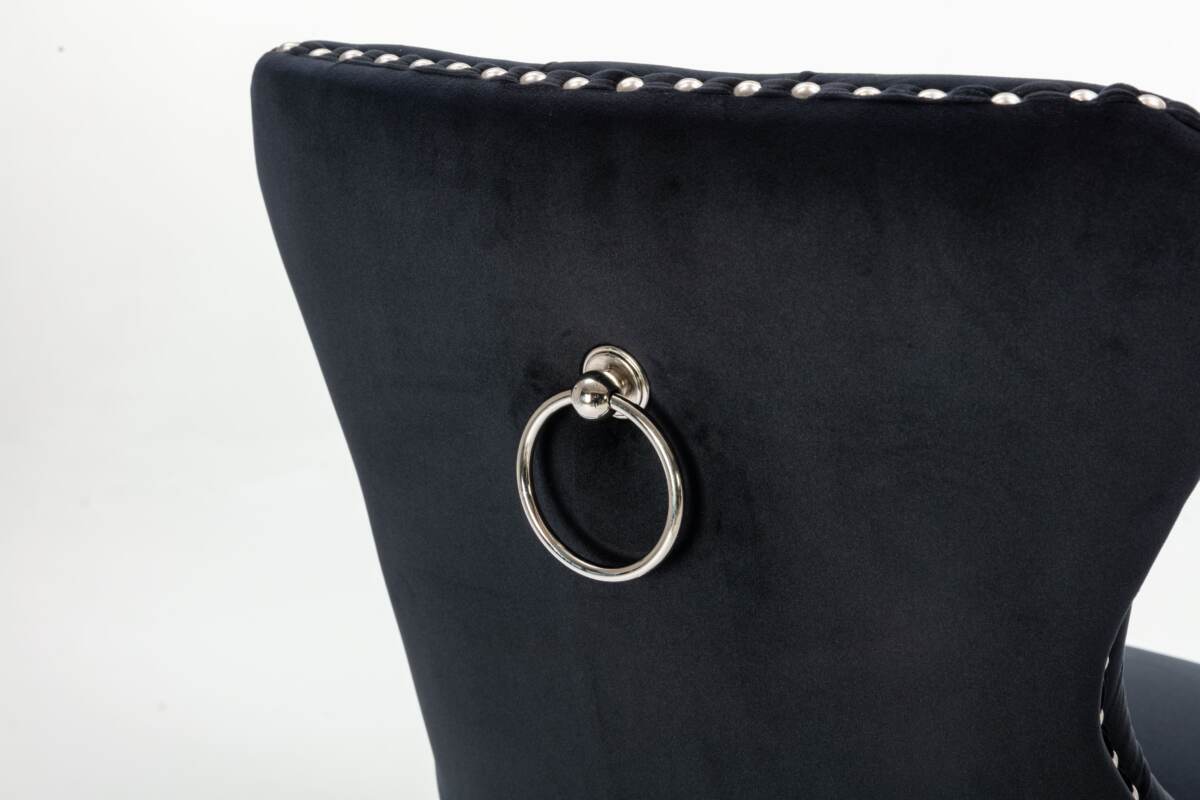 Height Adjustable Swivel Bar Stool Velvet Stud Barstool with Footrest ...