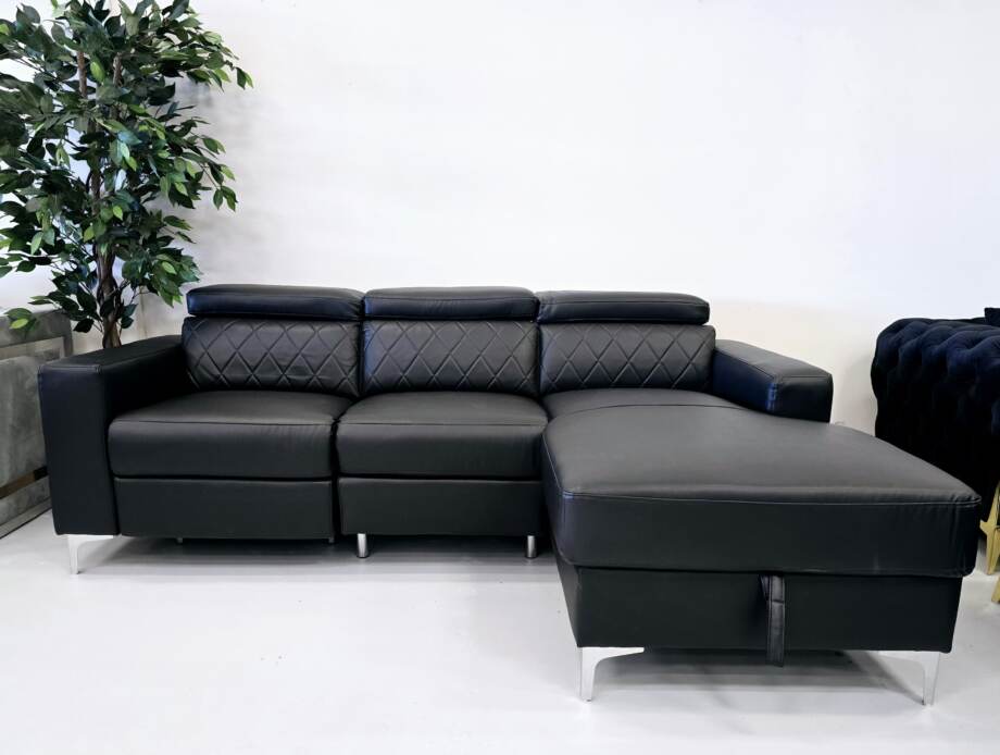 Luxurious 3-Seater Sofa Chaise with Storage, Electric Recliner, and USB ...